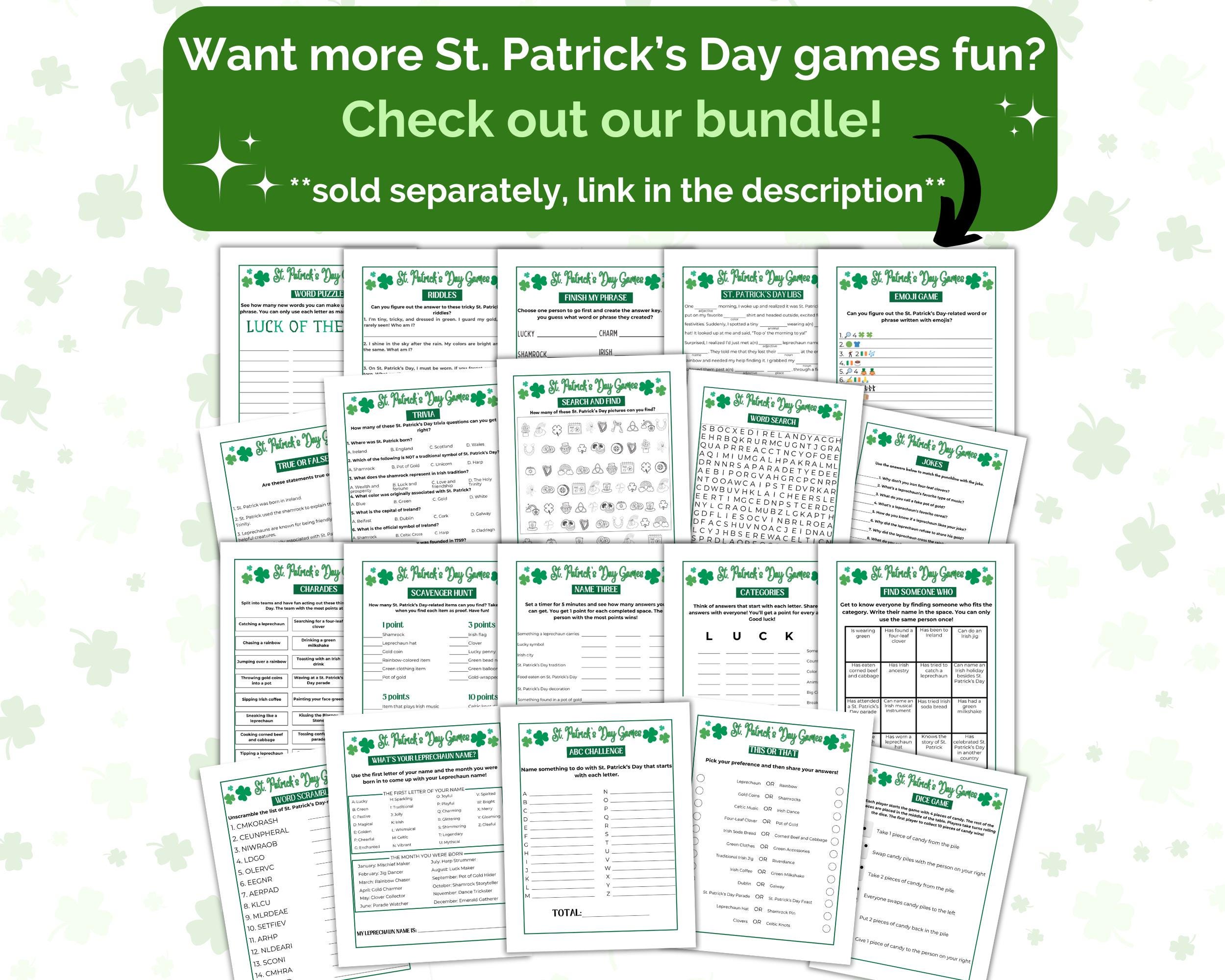 St. Patrick's Day Find Someone Who Game, St Patricks Day Games, St ...