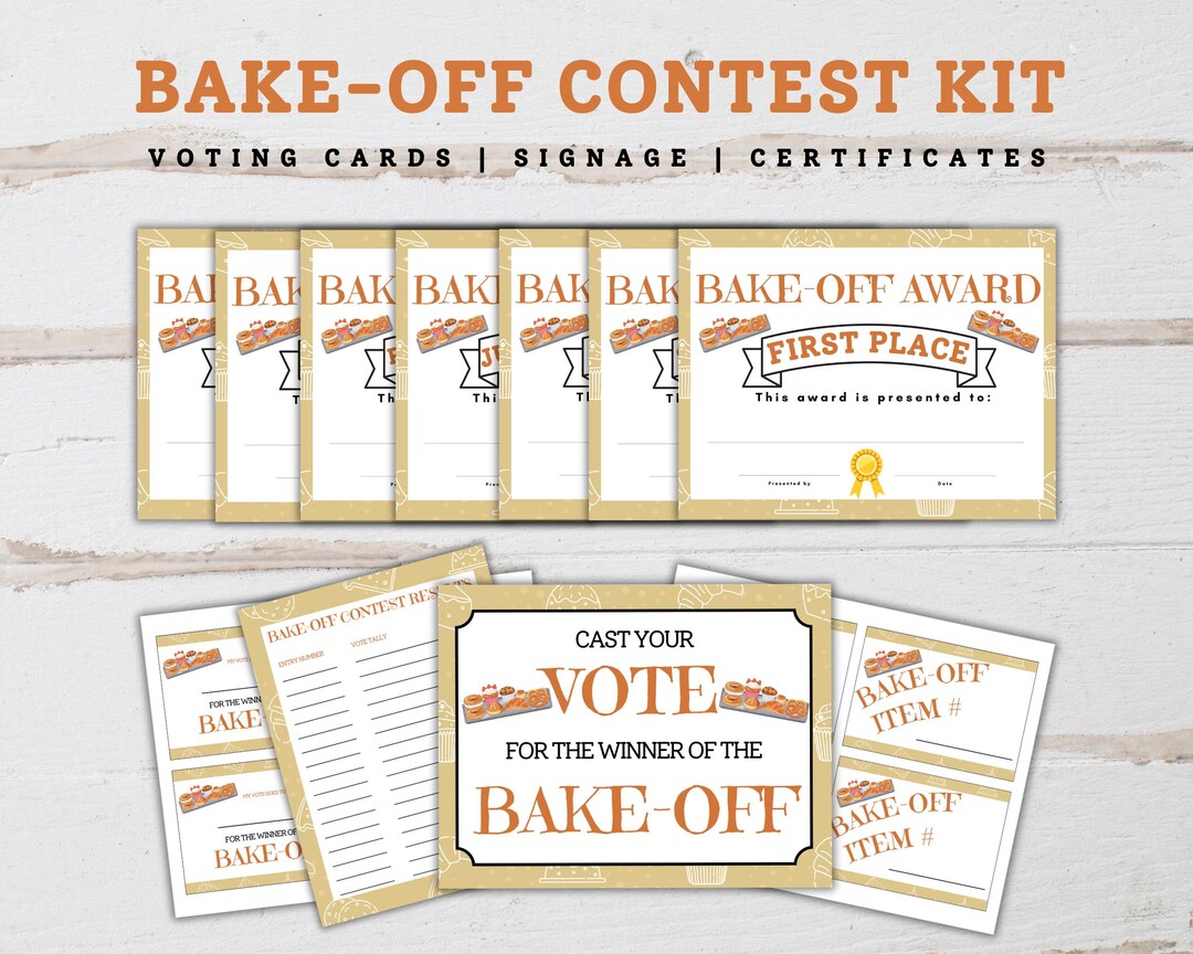 Bake-off Contest Kit, Baking Contest, Baking Competition, Bake off ...