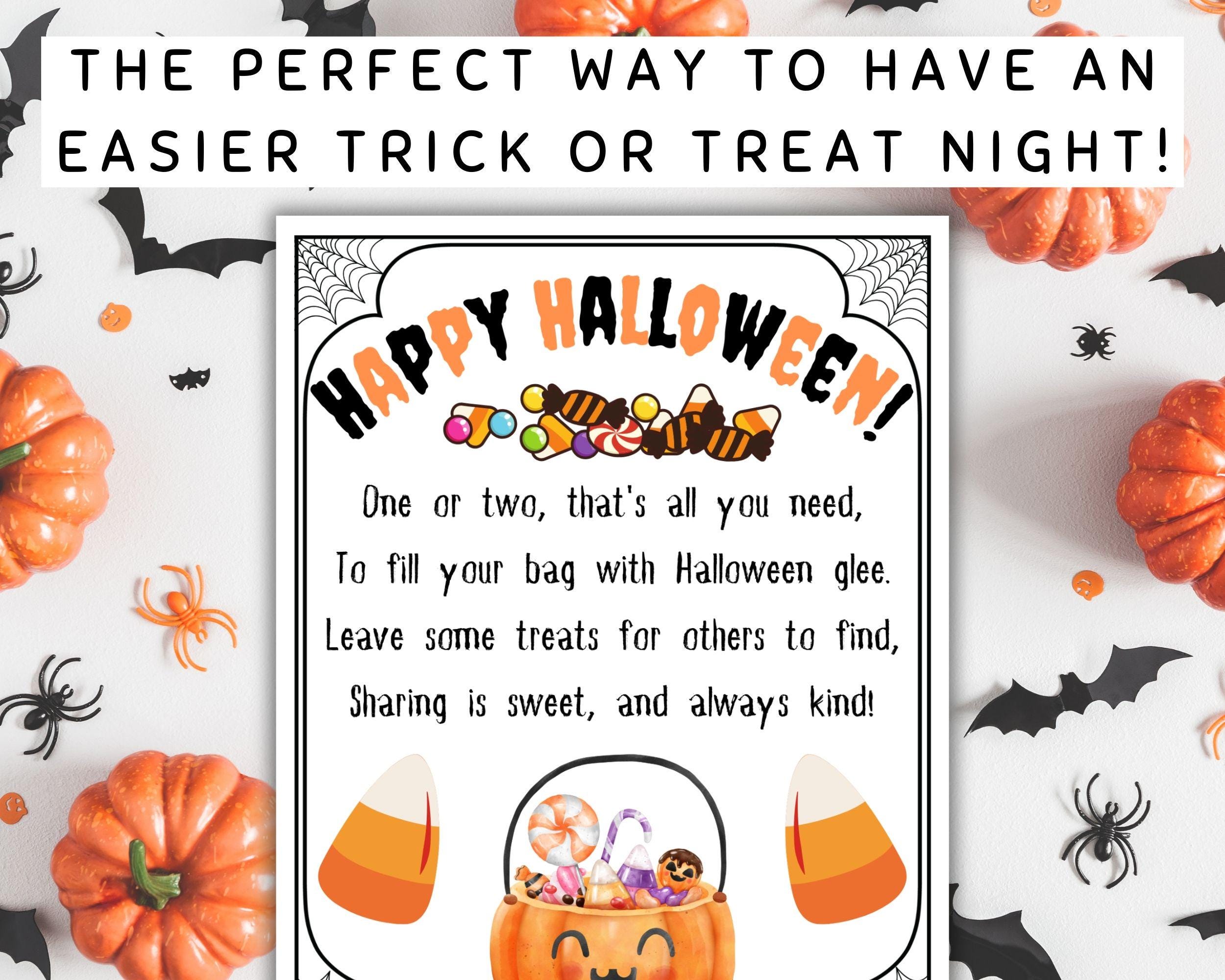 Halloween Candy Bowl Sign, Trick or Treat Sign, Halloween Porch Sign ...