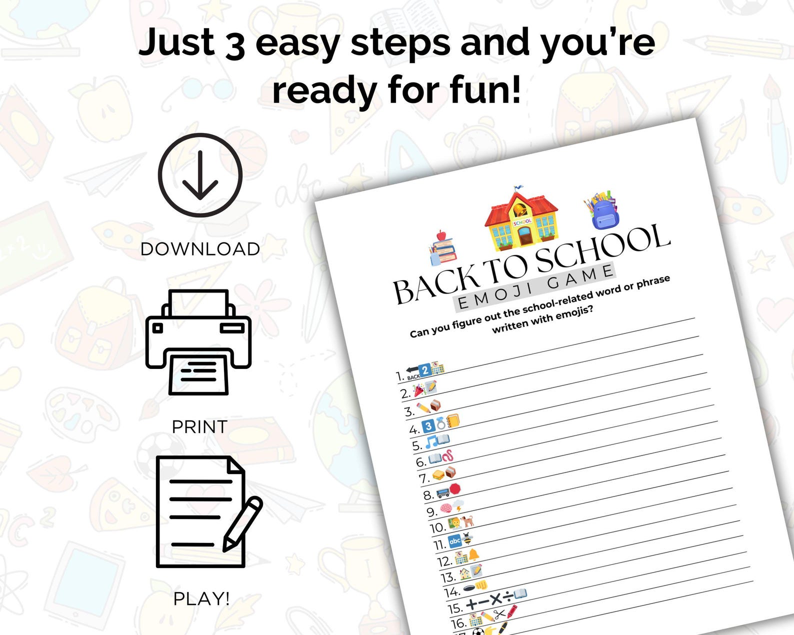 Back to School Emoji Game, Guess the Emoji Game, Emoji Guess Game ... Back to School Emoji Game, Guess the Emoji Game, Emoji Guess Game ...