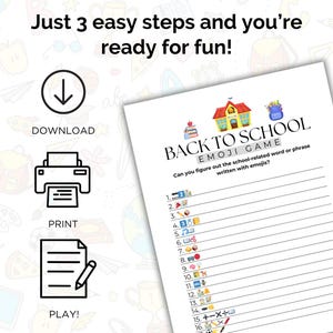 Back to School Emoji Game, Guess the Emoji Game, Emoji Guess Game ...