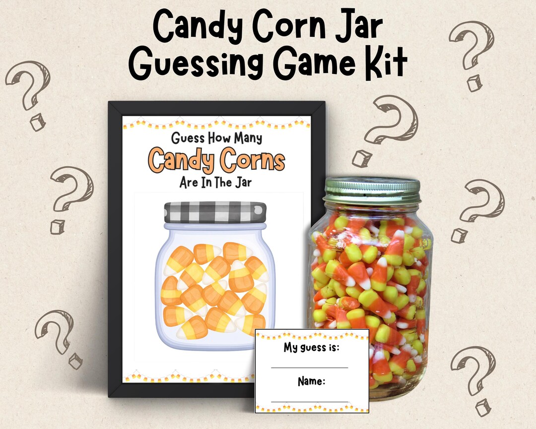 Candy Corn Guessing Game, Printable Guess How Many Candy Corns in a Jar ...