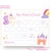 Unicorn and Castle Potty Training Chart, Potty Training Chart Printable ...