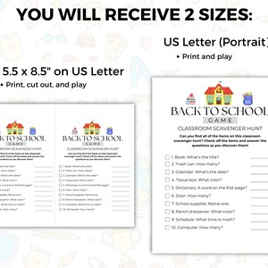 Back to School Classroom Scavenger Hunt, Classroom Treasure Hunt, Back ...