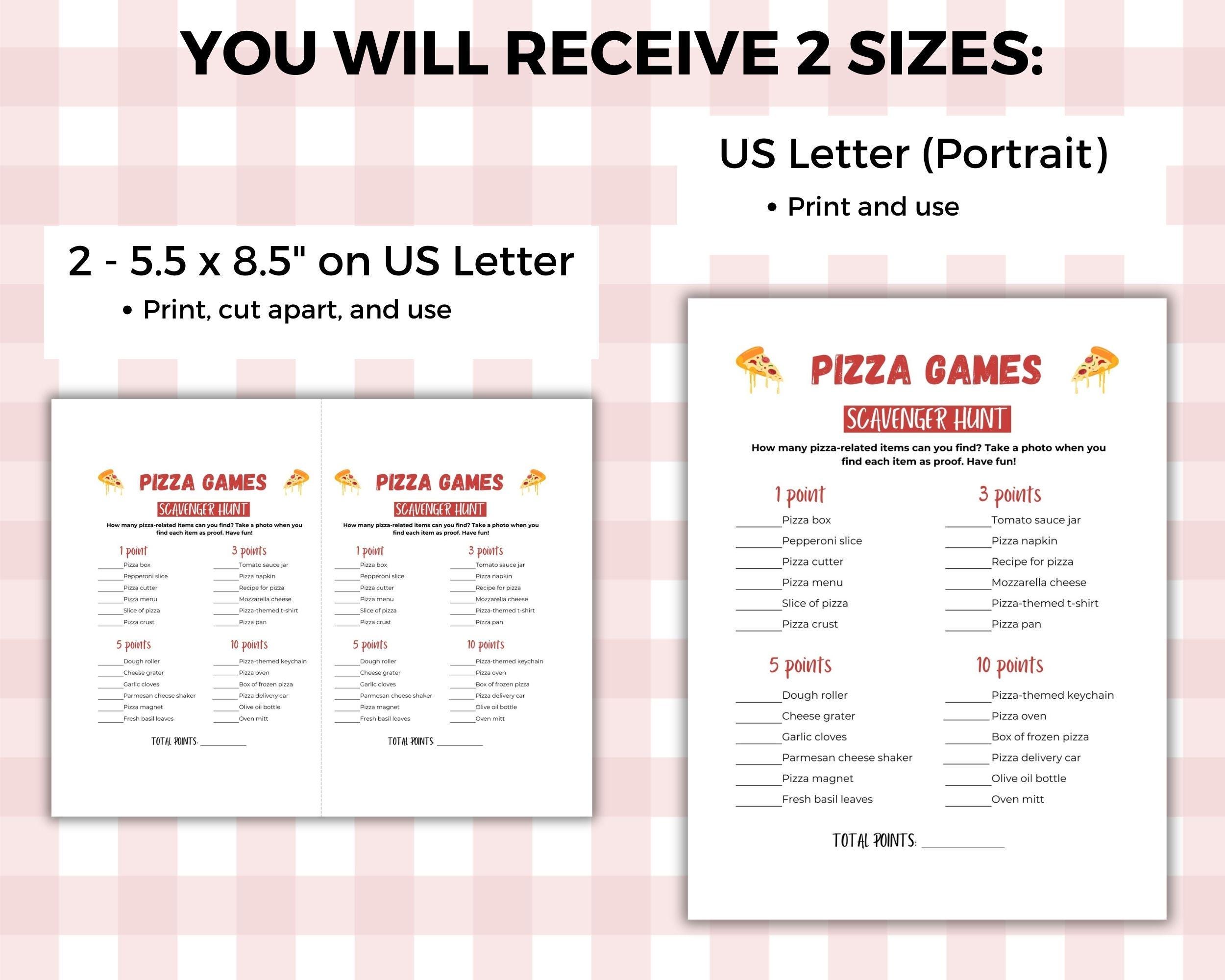 Pizza Games, Pizza Party Games, Baby Shower Games, Slumber Party Games ...