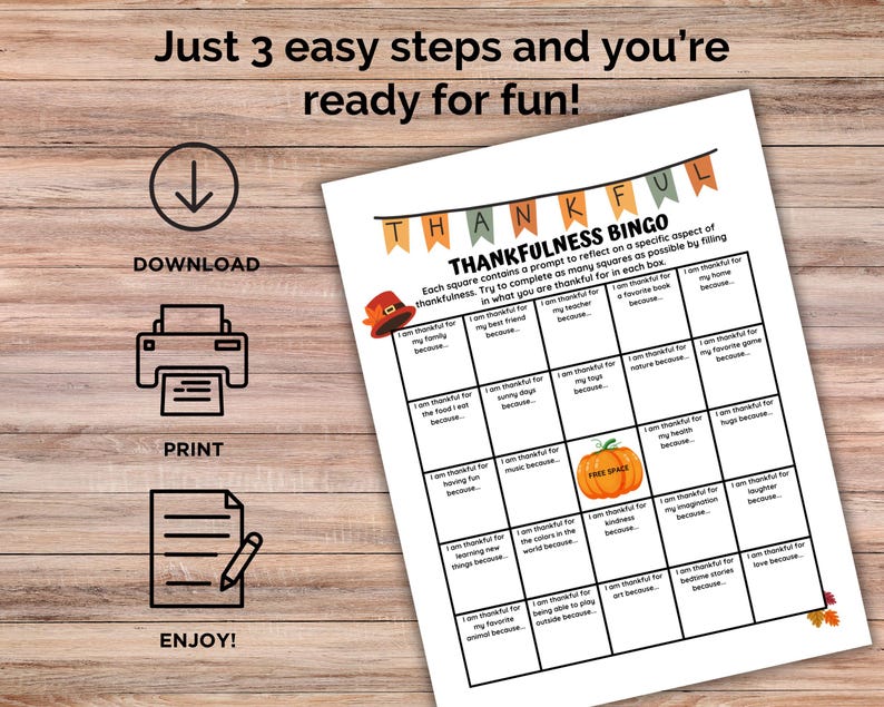 Gratitude Bingo, Thankfulness Bingo, Thanksgiving Bingo, Gratitude ...