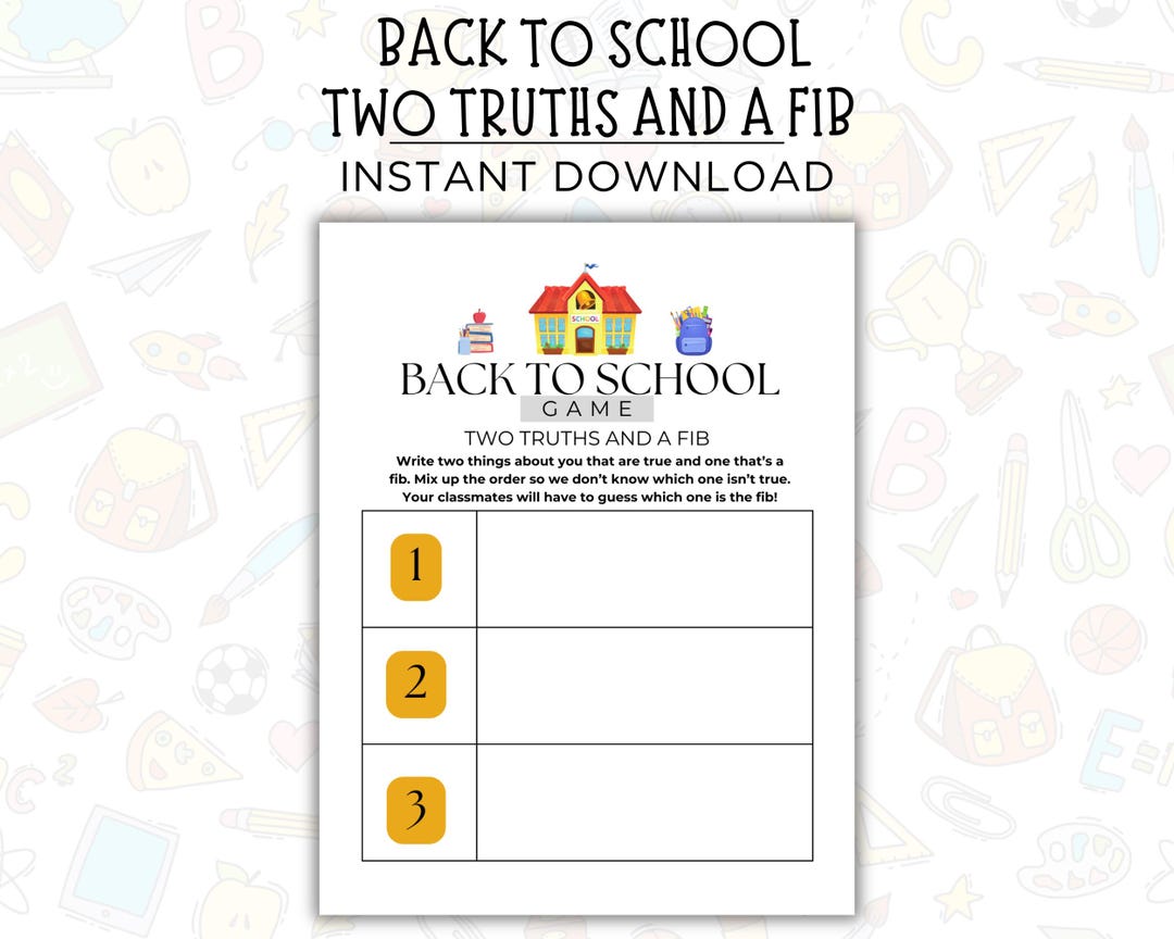 Two Truths and a Fib Game for Kids, Two Truths and a Lie, Back to ...
