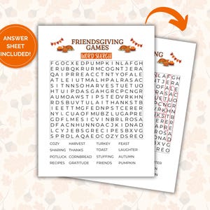 Friendsgiving Word Search, Friendsgiving Game, Word Search Puzzle, Word ...