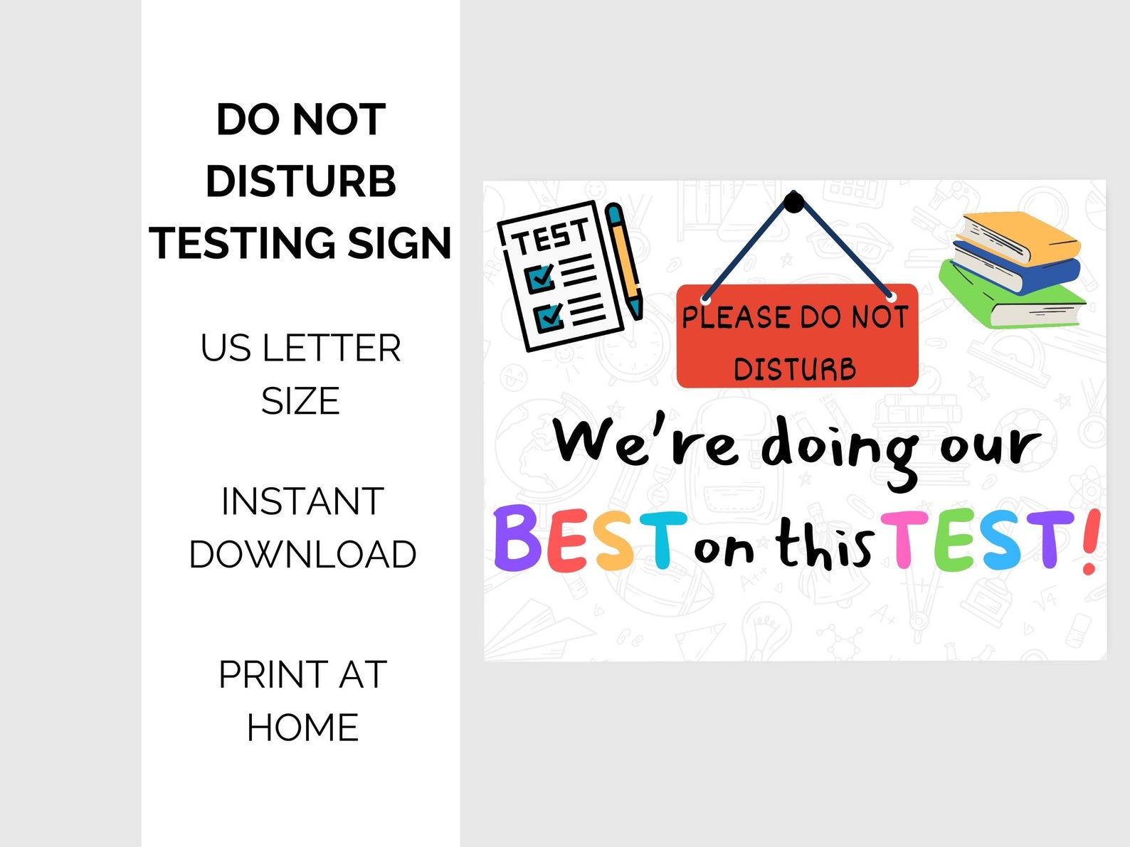 Do Not Disturb Testing Sign, Testing Do Not Disturb Door Sign ...