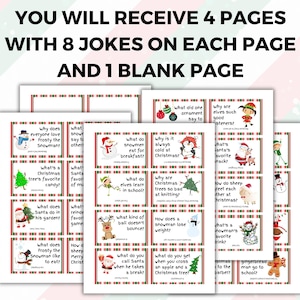 Christmas Lunchbox Jokes, Lunch Box Notes, Printable Lunch Notes for ...
