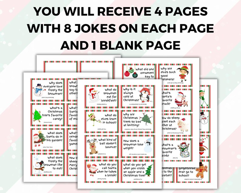 Christmas Lunchbox Jokes, Lunch Box Notes, Printable Lunch Notes for ...