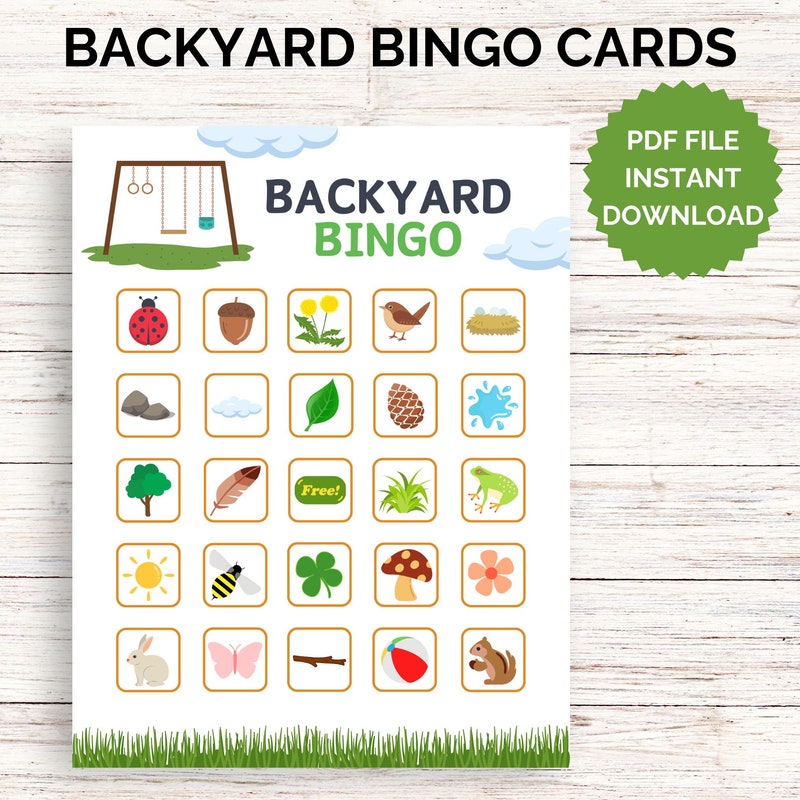 Backyard Bingo Template - Etsy