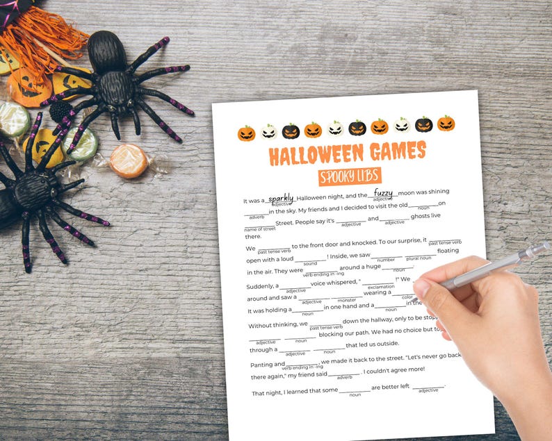 Halloween Spooky Libs Game, Halloween Ad Libs, Halloween Fill in the ...