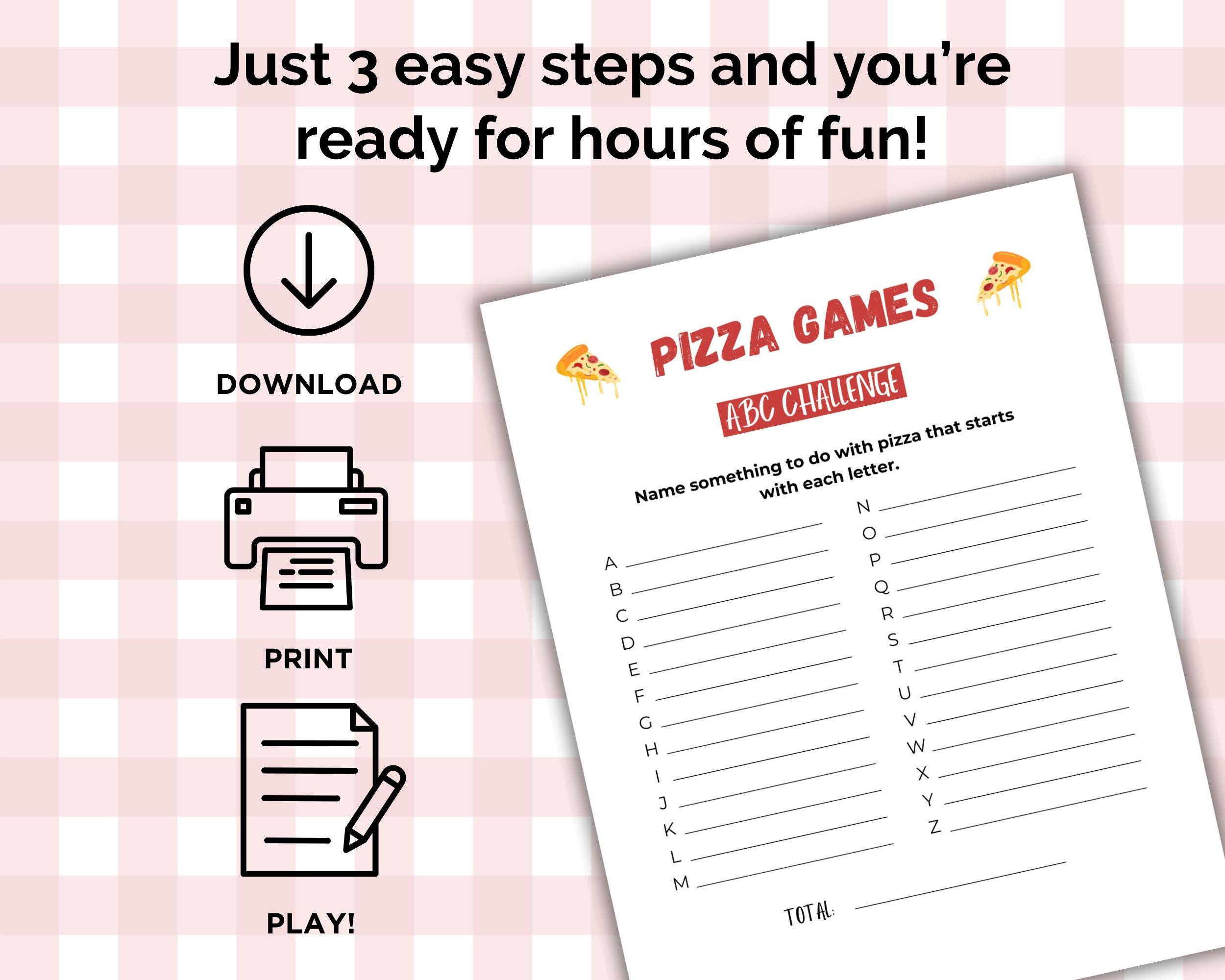 Pizza Games, Pizza Party Games, Baby Shower Games, Slumber Party Games ...