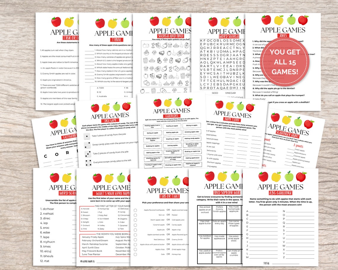 Apple Games, Apple Orchard Games, Apple Game Bundle, Apple Party Games ...