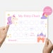 Unicorn and Castle Potty Training Chart, Potty Training Chart Printable ...