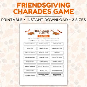 Friendsgiving Charades, Friendsgiving Game, Printable Charades ...