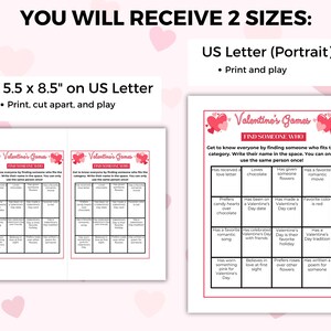 Valentine's Day Find Someone Who Game, Valentines Day Games, Valentines ...