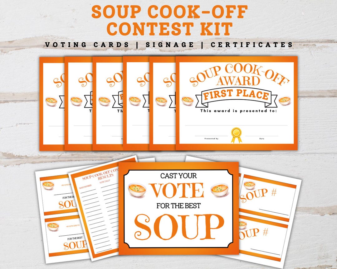 Soup Cook-off Contest Kit, Soup Contest, Souper Bowl, Soup Competition ...