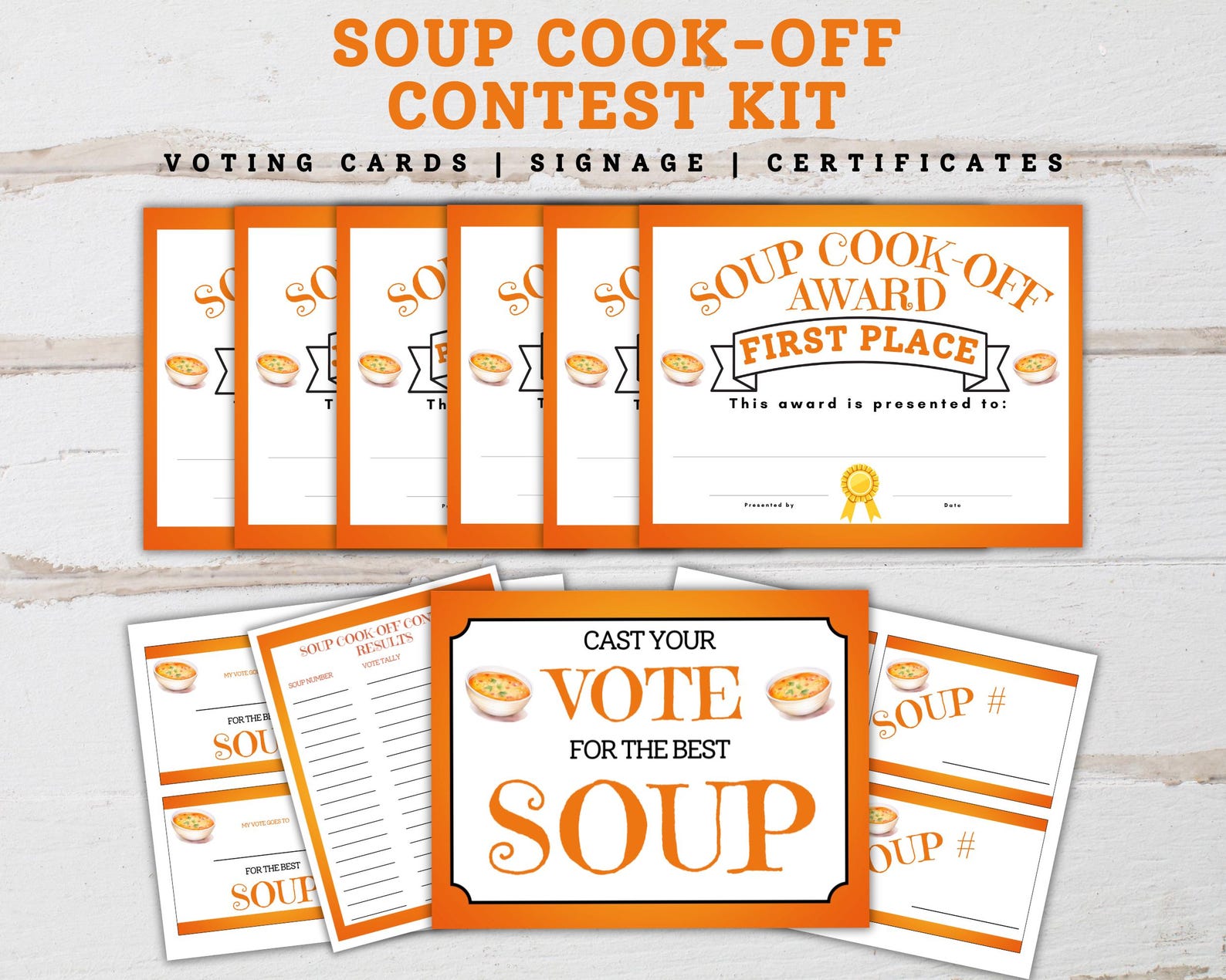 Soup Cook-off Contest Kit, Soup Contest, Souper Bowl, Soup Competition ...