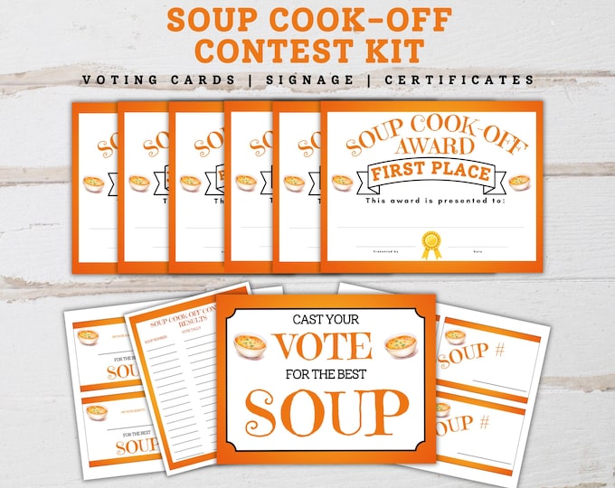 Soup Cook-off Voting Ballot Printable Instant Digital Download, Soup ...