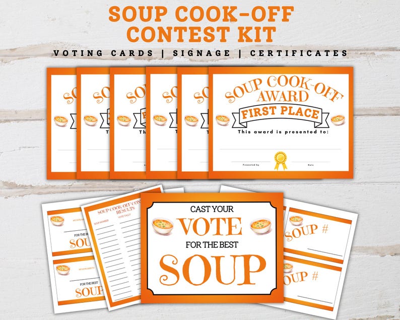 Soup Cook-off Contest Kit, Soup Contest, Souper Bowl, Soup Competition ...