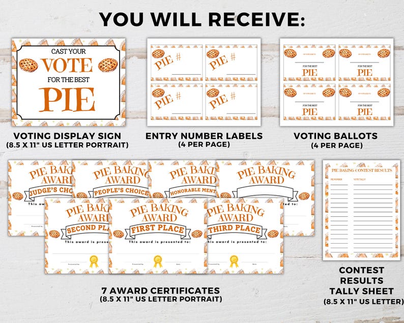 Pie Baking Contest Kit, Pie Baking Contest Bundle, Pie Bake Off, Pie ...