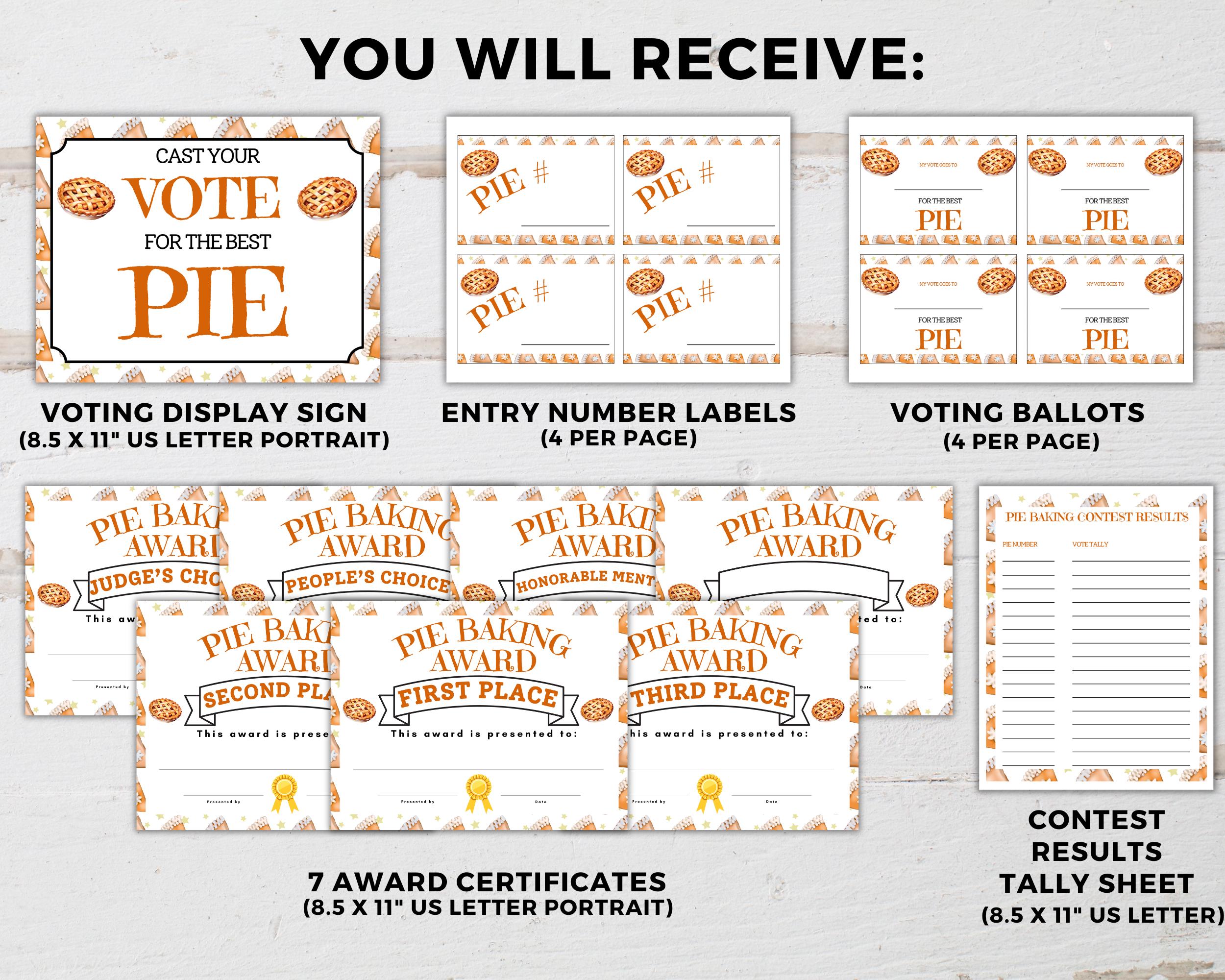 Pie Baking Contest Kit, Pie Baking Contest Bundle, Pie Bake Off, Pie ...