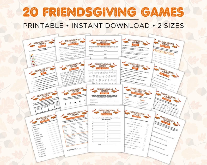 Friendsgiving Games, Friendsgiving Games for Adults, Teens, Kids ...