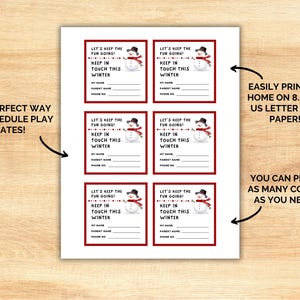Kid's Seasonal Play Date Cards, Kids Business Cards, Parent Contact ...