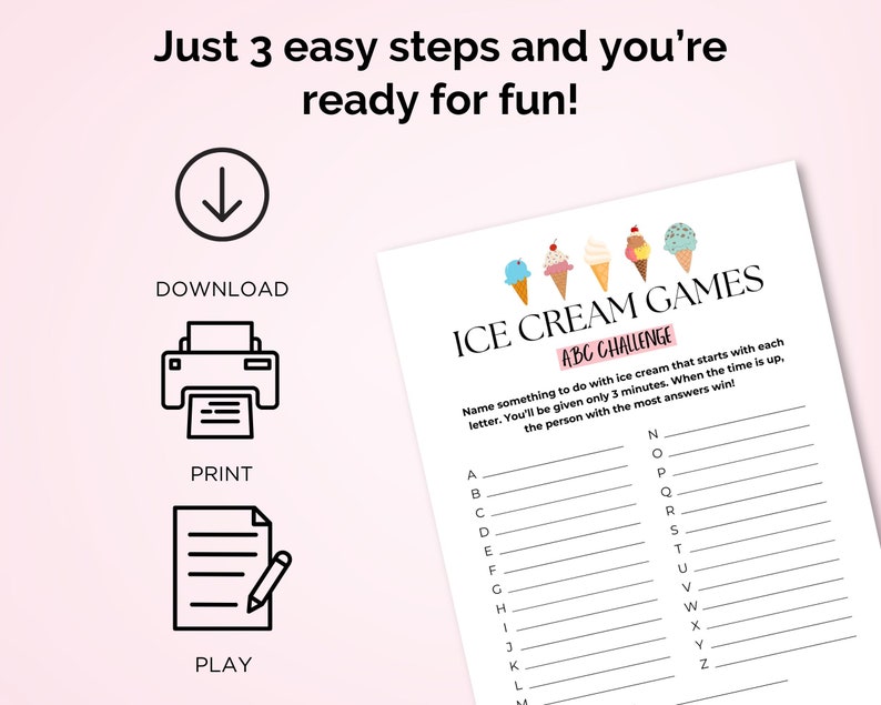 Ice Cream ABC Challenge Game, Ice Cream Game, Ice Cream Activity, Ice ...