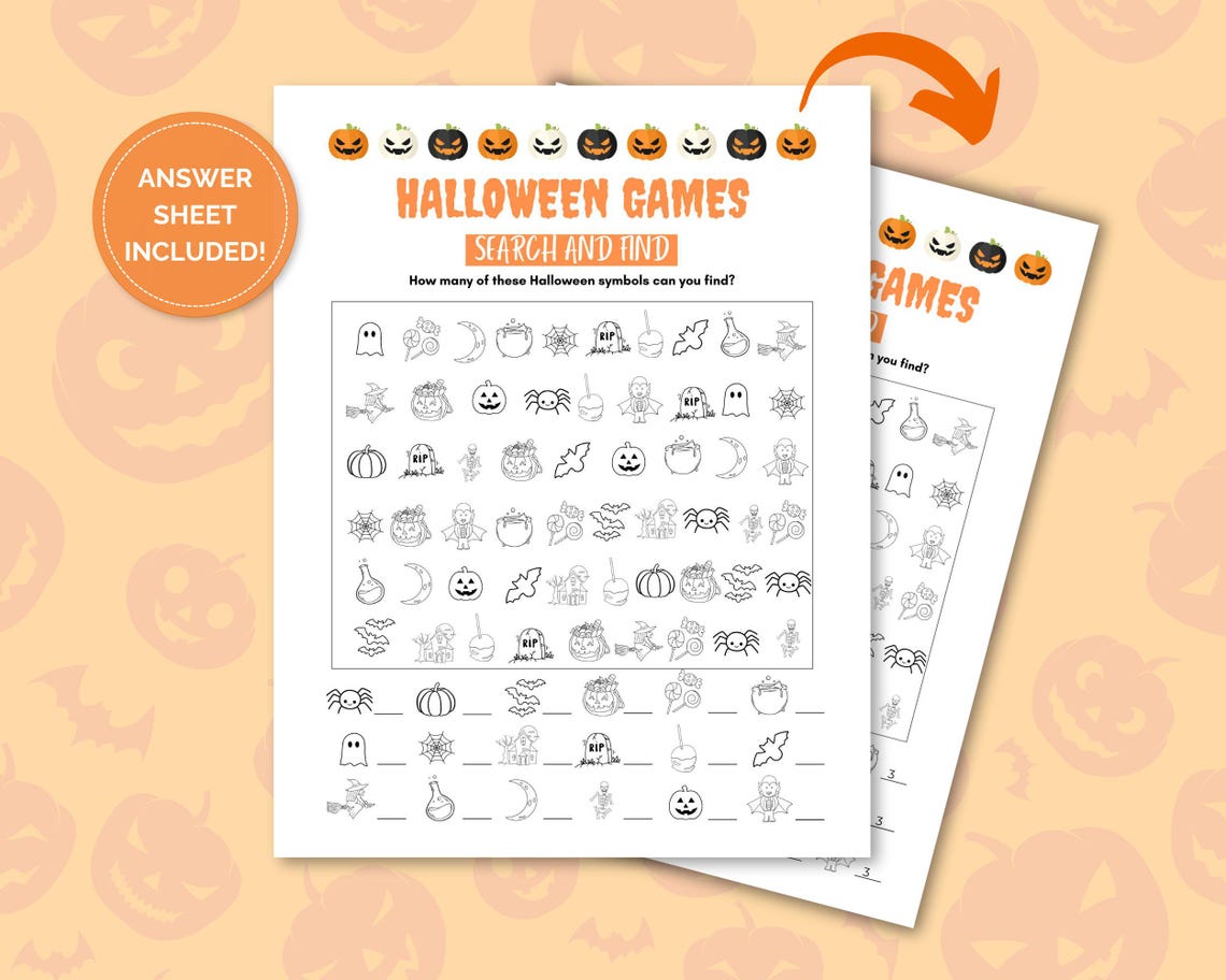 Halloween Search and Find Game, Halloween Hidden Picture Game, Kids ...