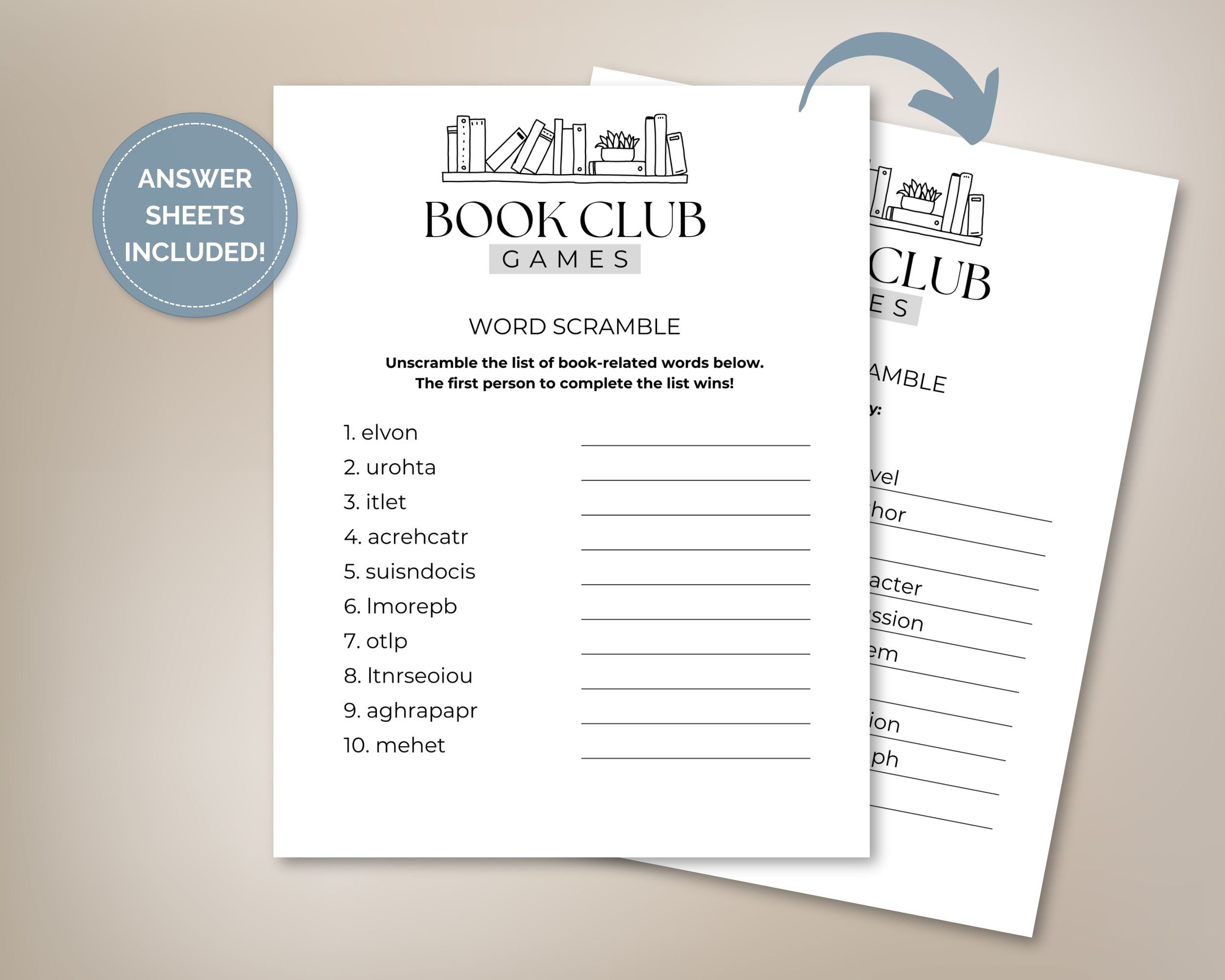 Book Club Games, Book Club Icebreakers, Book Club Activities, Printable ...
