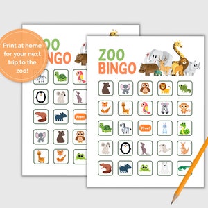 Zoo Bingo Cards, Printable Zoo Bingo Cards, Zoo Bingo, Animal Bingo ...
