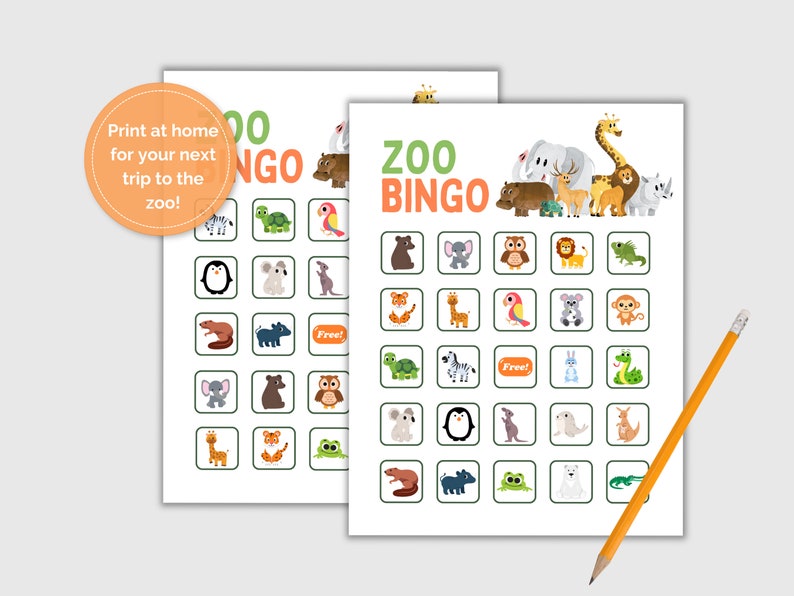 Zoo Bingo Cards, Printable Zoo Bingo Cards, Zoo Bingo, Animal Bingo ...