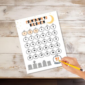 Halloween Countdown Printable, Countdown to Halloween, Halloween Advent ...