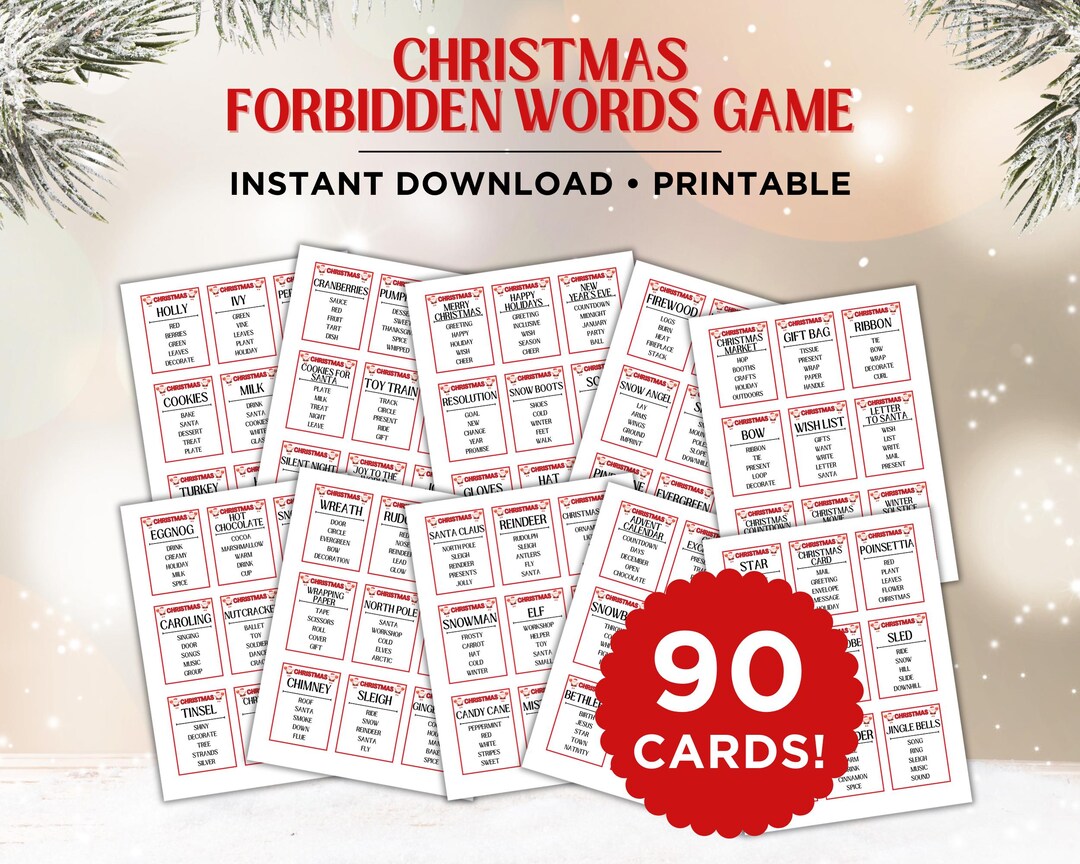 Christmas Forbidden Words Game, Christmas Party Game, Family Game ...