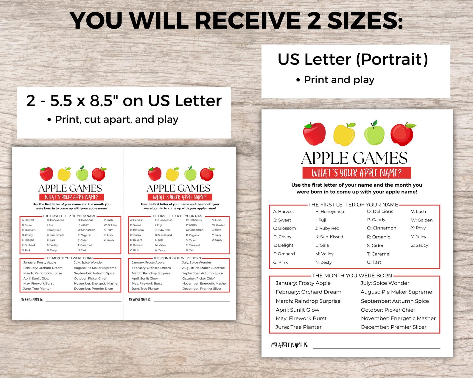 What's Your Apple Name, Apple Name Game, Apple Name Activity, Apple ...