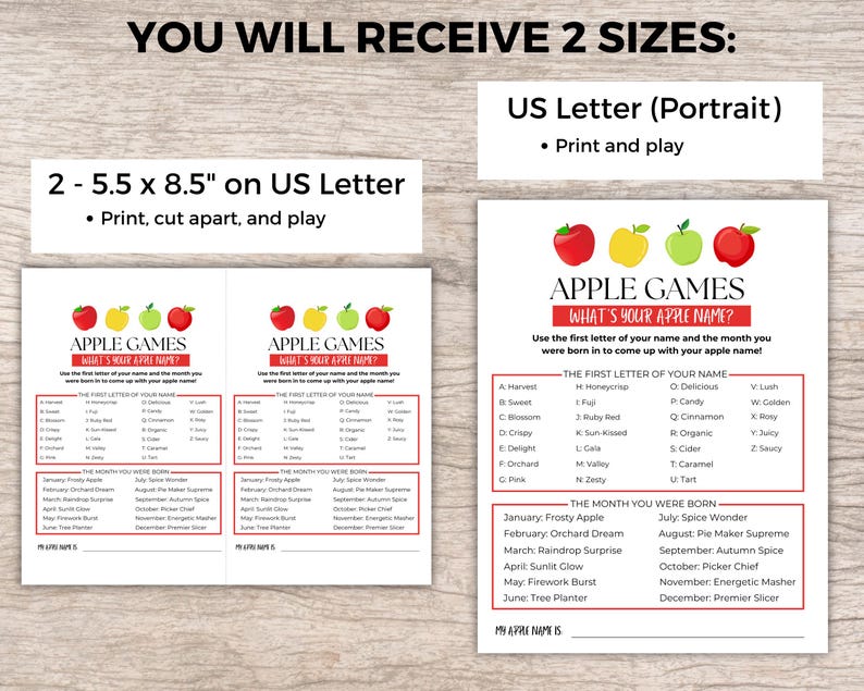 What's Your Apple Name, Apple Name Game, Apple Name Activity, Apple ...