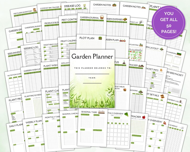Garden Planner, Printable Garden Planner, Gardening Planner, Vegetable ...