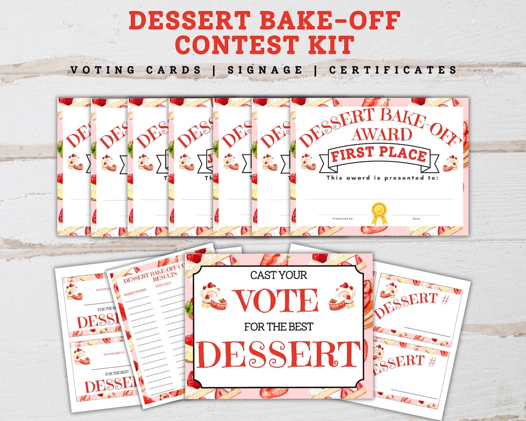 Dessert Bake-off Contest Kit, Dessert Contest, Dessert Competition ...