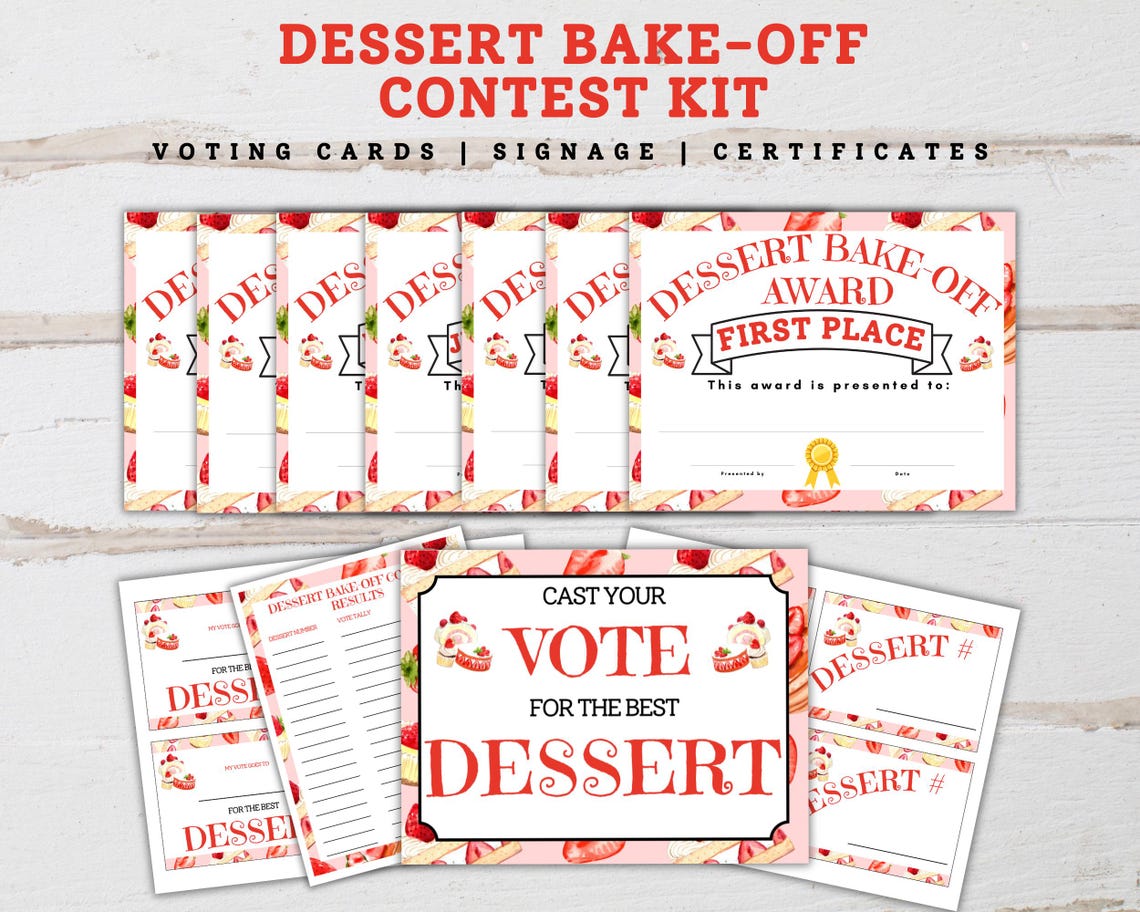 Dessert Bake-off Contest Kit, Dessert Contest, Dessert Competition ...