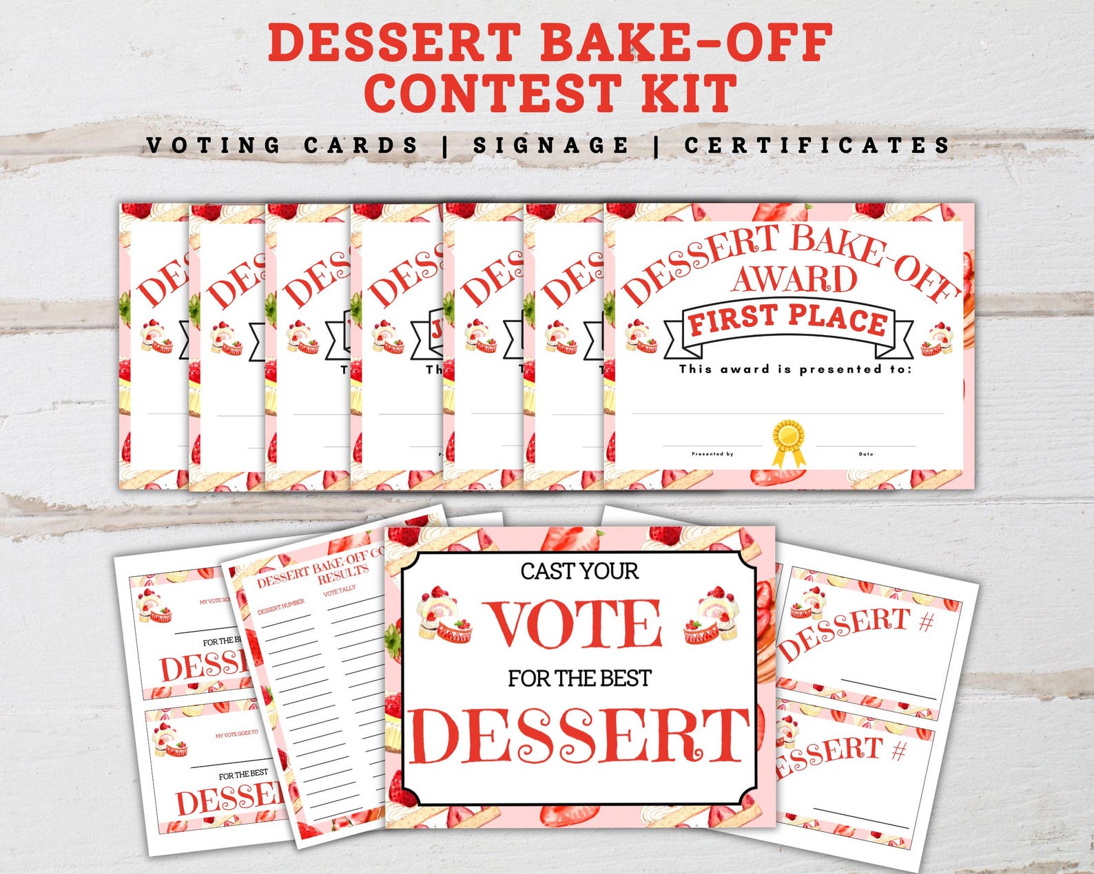 Dessert Bake-off Contest Kit, Dessert Contest, Dessert Competition ...