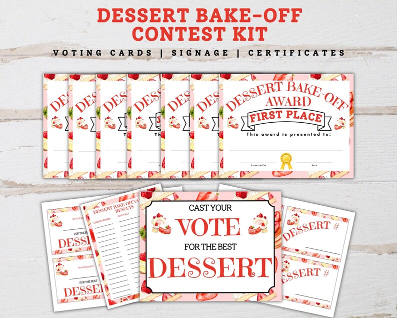 Dessert Bake-off Contest Kit, Dessert Contest, Dessert Competition ...