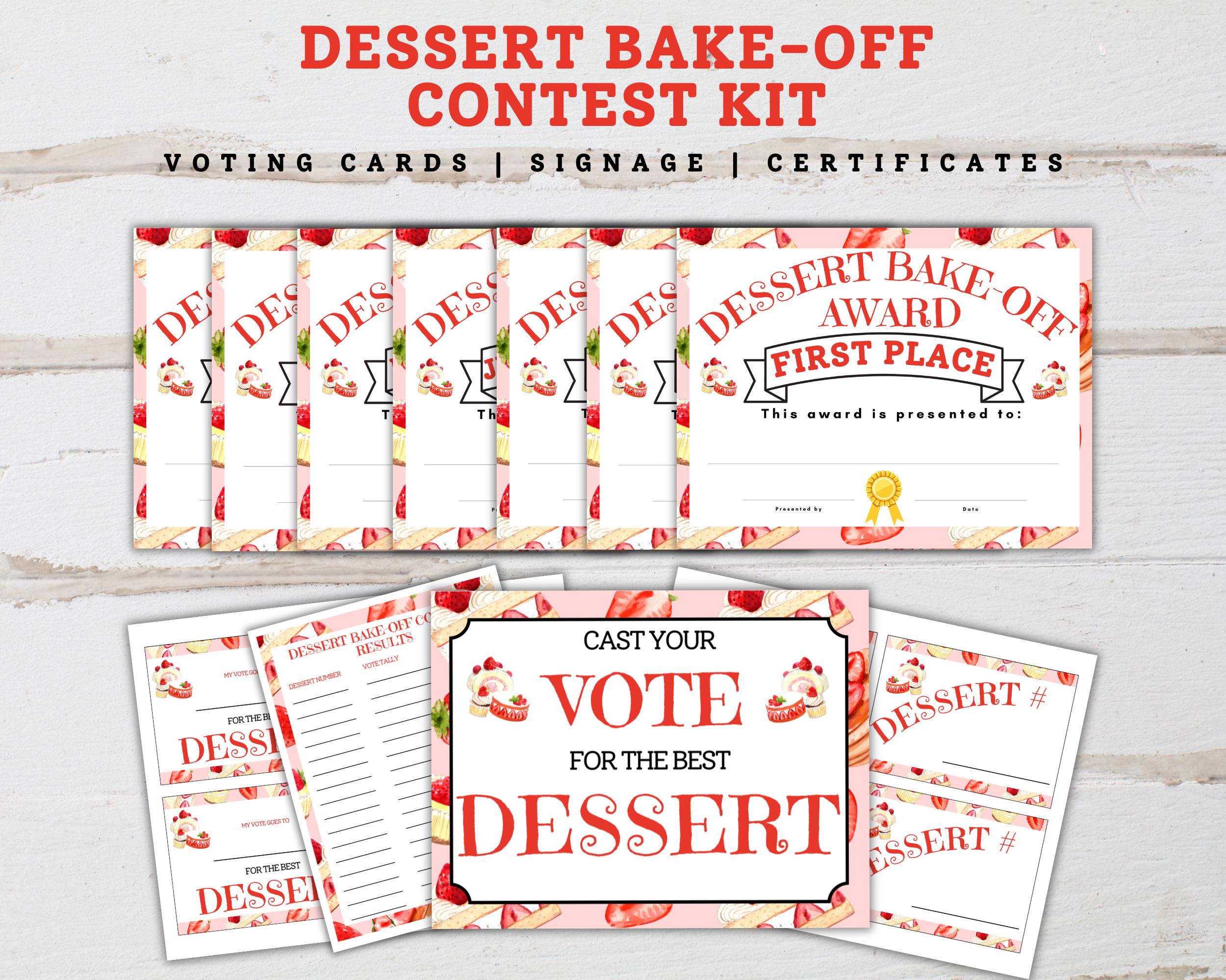 Dessert Bake-off Contest Kit, Dessert Contest, Dessert Competition ...
