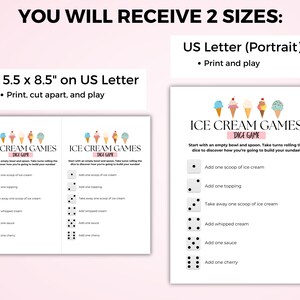 Ice Cream Dice Game, Build a Sundae Game, Ice Cream Game, Ice Cream ...