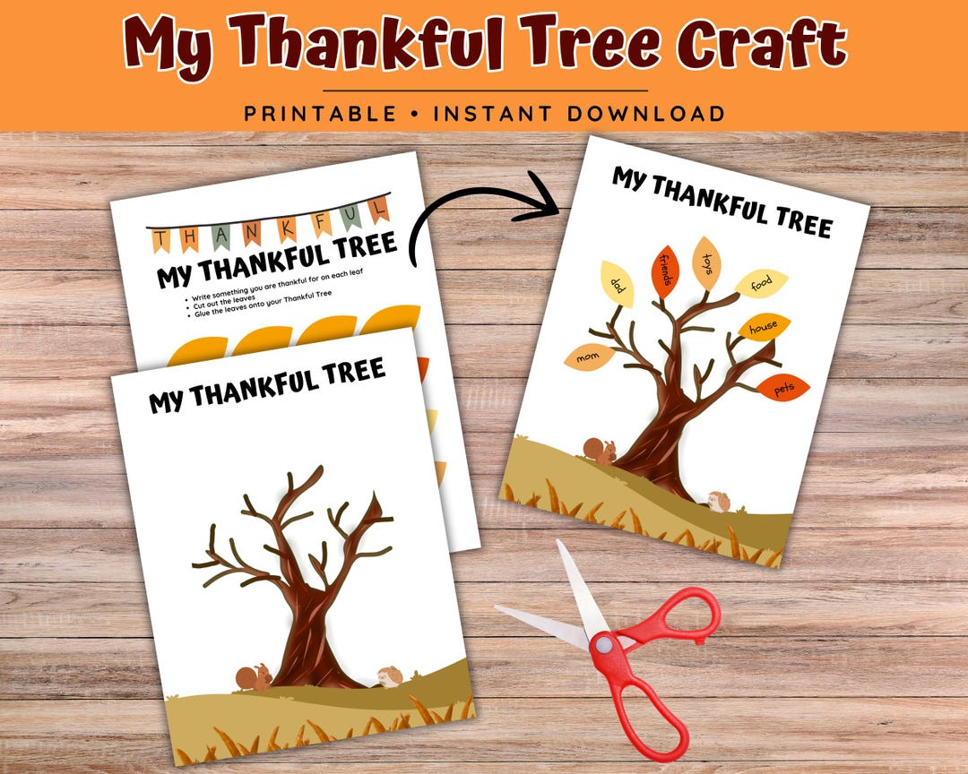 Thankful Tree Craft for Kids, Gratitude Tree, Thanksgiving Tree ...