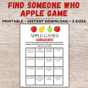 Apple Find Someone Who Game, Apple Game, Apple Activity, Apple Party ...