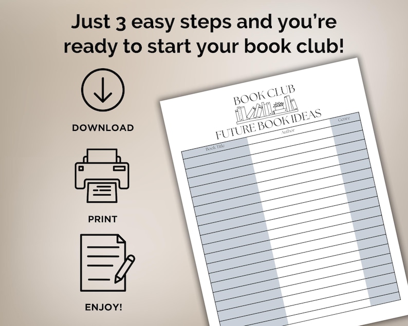 Book Club Starter Kit, Book Club Planner, Book Club Organizer Kit, Book ...