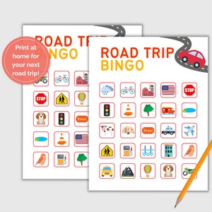 Road Trip Bingo Cards, Printable Road Trip Bingo Cards, Road Trip Bingo ...